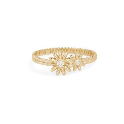 China Fashion Gold Plated 925 Sterling Silver Daisy CZ Ring Women's Elegance Accessory for sale
