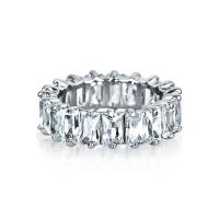 China Clear Emerald Cut CZ Infinity Wedding Band 925 Silver Infinity Wedding Rings for sale