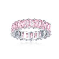 China Clear Emerald Cut CZ Infinity Wedding Band 925 Silver Infinity Wedding Rings for sale