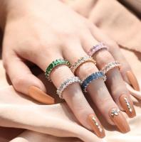 China Clear Emerald Cut CZ Infinity Wedding Band 925 Silver Infinity Wedding Rings for sale