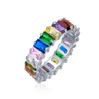 China Clear Emerald Cut CZ Infinity Wedding Band 925 Silver Infinity Wedding Rings for sale