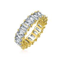 China Clear Emerald Cut CZ Infinity Wedding Band 925 Silver Infinity Wedding Rings for sale