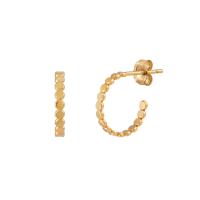 China Trendy 18K Gold Plated Flat Disc 925 Sterling Silver Hoop Earrings for Girls for sale