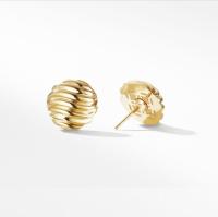 China OEM Sculpted Cable Stud Earrings 18K Gold Plated Stainless Steel Studs for sale