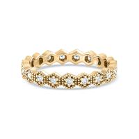 China Trendy Eternity Geometric Shape Cubic Zirconia Stackable Ring Band for Women for sale