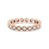 China Trendy Eternity Geometric Shape Cubic Zirconia Stackable Ring Band for Women for sale