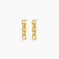 China 18K Gold Drop Dangle Chain Earrings Rhodium Plated Thick Chain Earrings for sale