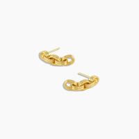 China 18K Gold Drop Dangle Chain Earrings Rhodium Plated Thick Chain Earrings for sale