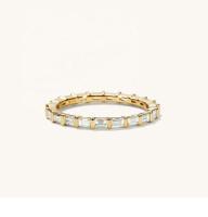 China White CZ Ring 925 Sterling Silver Baguette Eternity Band Ring for sale