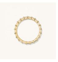China White CZ Ring 925 Sterling Silver Baguette Eternity Band Ring for sale