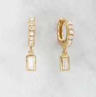 China Gold Plated 925 Sterling Silver Dangle Earrings For Anniversary , Engagement for sale