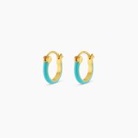 China Colored 925 Sterling Silver Hoop Earrings 18K Gold Stacking Hoop Earrings for sale