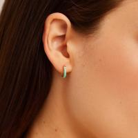 China Colored 925 Sterling Silver Hoop Earrings 18K Gold Stacking Hoop Earrings for sale