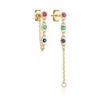 China Drop Bezel White Diamond 925 Sterling Silver Chain Earrings Fashion for sale