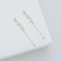 China Drop Bezel White Diamond 925 Sterling Silver Chain Earrings Fashion for sale