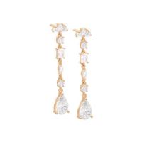 China Religious Inspiration S925 Sterling Silver Gemstone Drop Earrings in 18K Gold Plating for sale