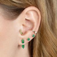 China White Cubic Zircon Cluster Diamond Stud Jacket Earrings 925 18K Gold Plated for sale