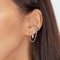 China White Cubic Zircon Cluster Diamond Stud Jacket Earrings 925 18K Gold Plated for sale