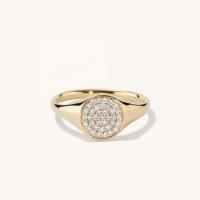China OEM ODM Mens 14K Gold Signet Ring Women'S Zircon Gold Ring Customized for sale