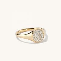 China OEM ODM Mens 14K Gold Signet Ring Women'S Zircon Gold Ring Customized for sale