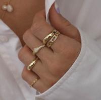 China US5-US10 925 Sterling Silver Stackable Rings 18K Gold Plated for sale