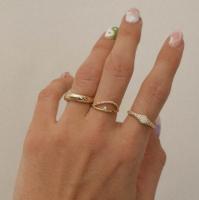 China US5-US10 925 Sterling Silver Stackable Rings 18K Gold Plated for sale