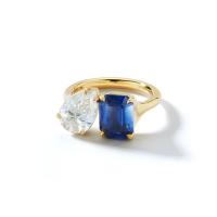 China Custom Women Girls Jewelry Adjustable Open Rings with Big Stones in 925 Sterling Silver for sale
