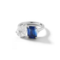 China Custom Women Girls Jewelry Adjustable Open Rings with Big Stones in 925 Sterling Silver for sale