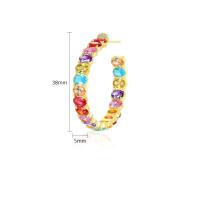 China Colorful Brazilian 18K Gold Hoop Earrings Oval Cut Brass Earrings Hoops for sale