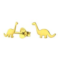 China Children'S Dinosaur Gold Plated Stud Earrings 925 Sterling Silver Mini for sale