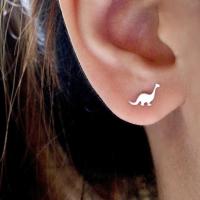 China Children'S Dinosaur Gold Plated Stud Earrings 925 Sterling Silver Mini for sale