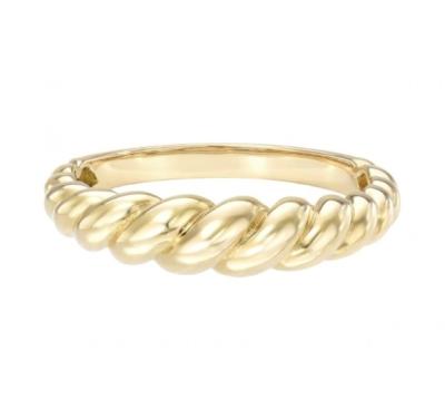 China Stunning Baroque 14K Gold Gradient Twist 925 Sterling Silver Women's Ring Tarnish Free Jewelry for sale