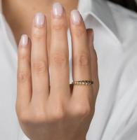 China Stunning Baroque 14K Gold Gradient Twist 925 Sterling Silver Women's Ring Tarnish Free Jewelry for sale