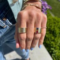 China 18K Gold Plated Rainbow Baguette Cut CZ Multi Fashion 925 Sterling Silver Women Rings for sale