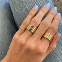China 18K Gold Plated Rainbow Baguette Cut CZ Multi Fashion 925 Sterling Silver Women Rings for sale