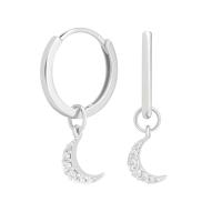 China Dangle Moon Hoop Earrings 925 Silver for Women Brazilian Gold Plated 18K Custom Jewelry for sale