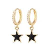 China Colorful Enamel Star Hoop Earrings Real 925 Sterling Silver Earrings Rhodium Plated for sale