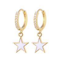 China Colorful Enamel Star Hoop Earrings Real 925 Sterling Silver Earrings Rhodium Plated for sale