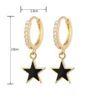 China Colorful Enamel Star Hoop Earrings Real 925 Sterling Silver Earrings Rhodium Plated for sale