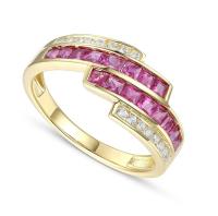 China Prong Setting Emerald Ruby Women'S Diamond Statement Rings Size 6- Size 10 for sale