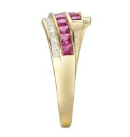 China Prong Setting Emerald Ruby Women'S Diamond Statement Rings Size 6- Size 10 for sale