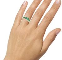 China Prong Setting Emerald Ruby Women'S Diamond Statement Rings Size 6- Size 10 for sale