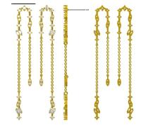China 2024 Brazilian Gold Plating Drop Chain Earrings Women 925 Sterling Silver Earrings for sale