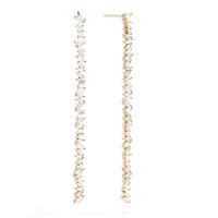 China Jewelry Custom Other Earrings Type Long Silver Plating Earrings with Marquis CZ Stone for sale