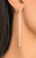 China Jewelry Custom Other Earrings Type Long Silver Plating Earrings with Marquis CZ Stone for sale