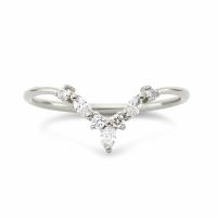 China V-Shaped Stacking Rings with Around and Marquise White CZ in 925 Sterling Silver for sale