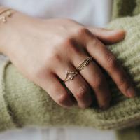 China V-Shaped Stacking Rings with Around and Marquise White CZ in 925 Sterling Silver for sale