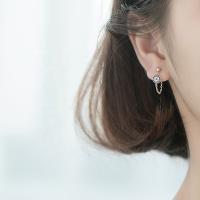 China 925 Sterling Silver CZ Diamond Gold Plated Eye Stud Earrings for Women Silver/Brass for sale