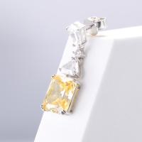 China Yellow CZ Drop Earrings White Gold Plated 925 Cubic Zirconia Drop Earrings for sale