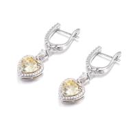 China OEM Love Heart Diamond Earrings 925 Sterling Silver Love Heart Earrings for sale